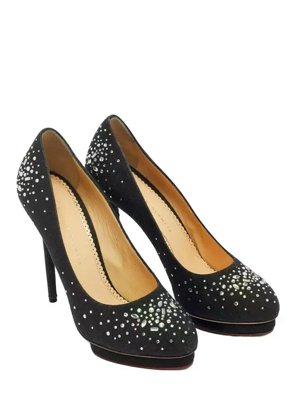 CHARLOTTE OLYMPIA Crystal-embellished Platform Pumps - Black