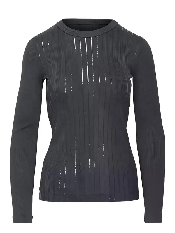 Brunello Cucinelli Sequin-stripe T-shirt - Grey