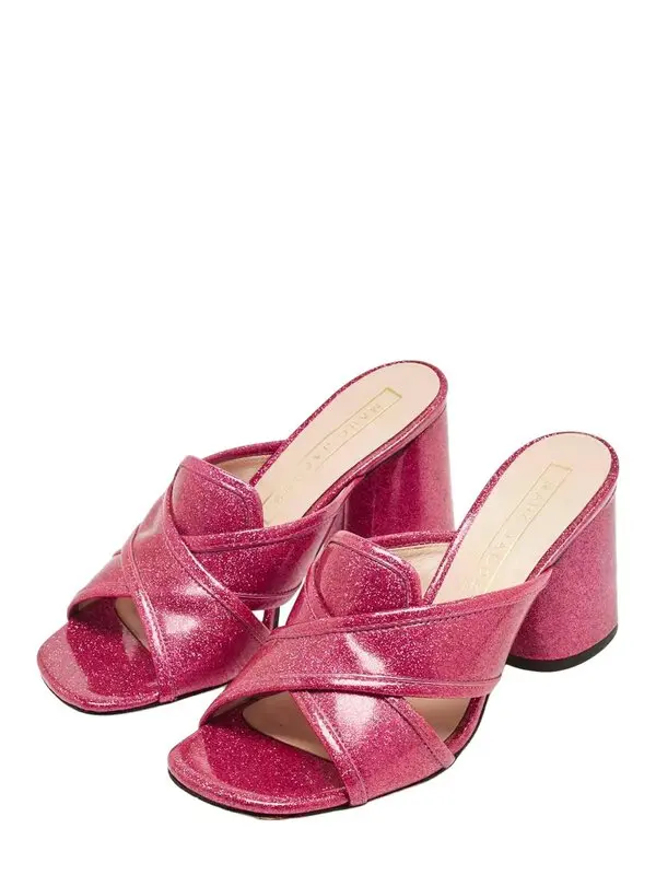 Marc Jacobs Glitter-embellished Block-heel Mules - Pink