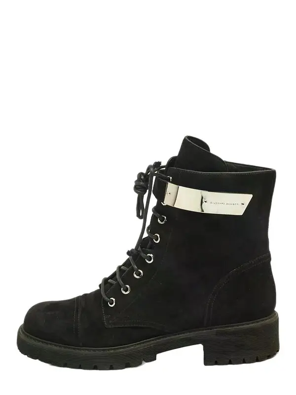 GIUSEPPE ZANOTTI Suede Lace-up Boots - Black