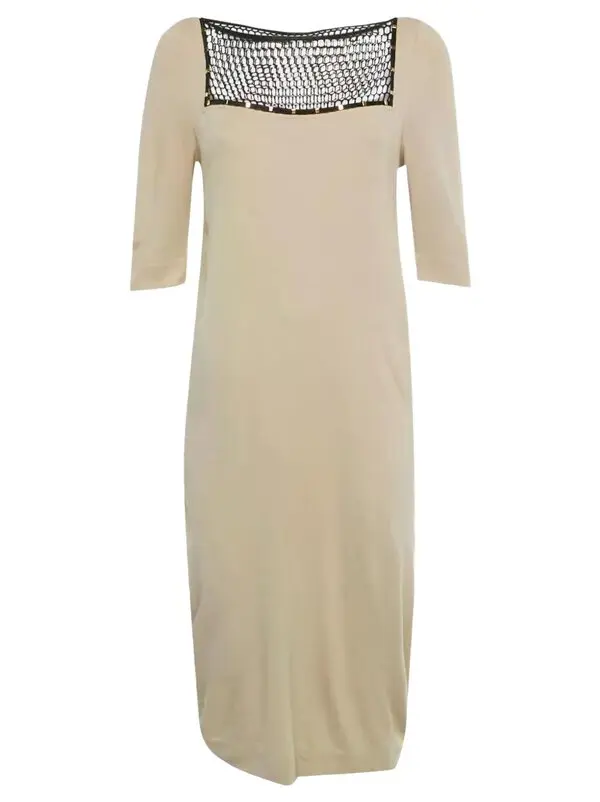 Roberto Cavalli Short-sleeved Midi Dress - Neutrals