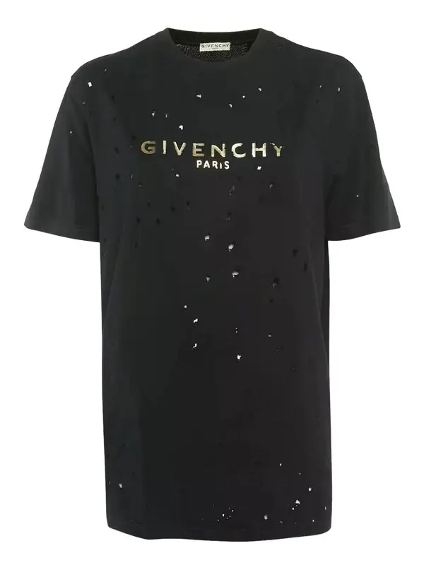 Givenchy Distressed Logo-print T-shirt - Black