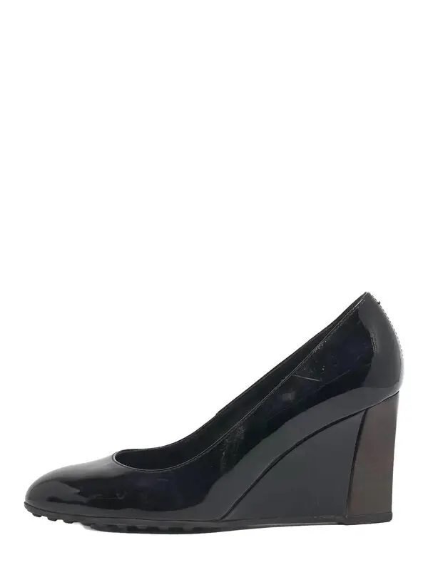 TOD'S Patent-leather Wedge Pumps - Black