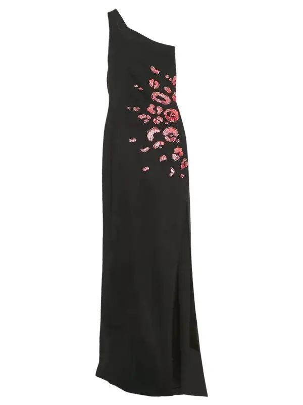 Versace Draped One-shoulder Maxi Dress - Black