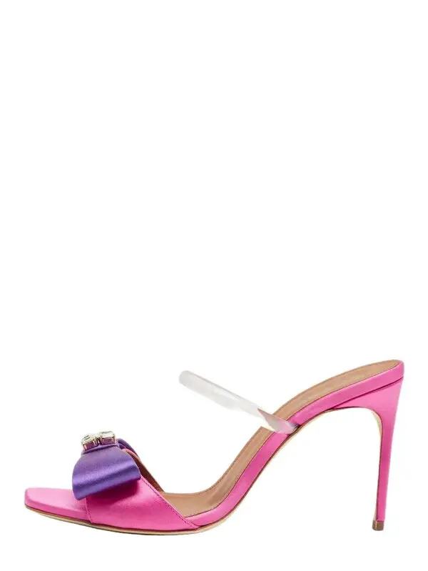 MALONE SOULIERS Satin Bow Heel Sandals - Pink