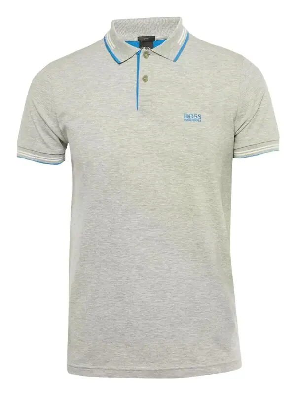 BOSS Trim Cotton Polo Shirt - Grey