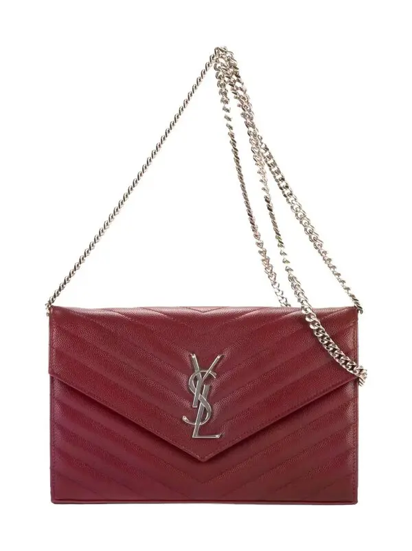 Saint Laurent Quilted Flap Shoulder Bag - Red