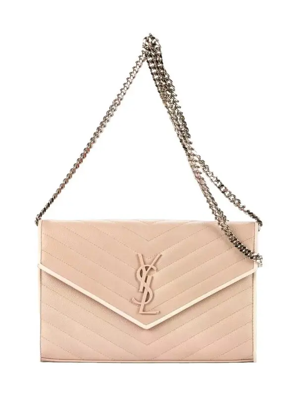 Saint Laurent Cassandre Enveloppe Shoulder Bag - Neutrals