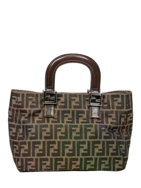Fendi Logo Pattern Handle Bag - Brown