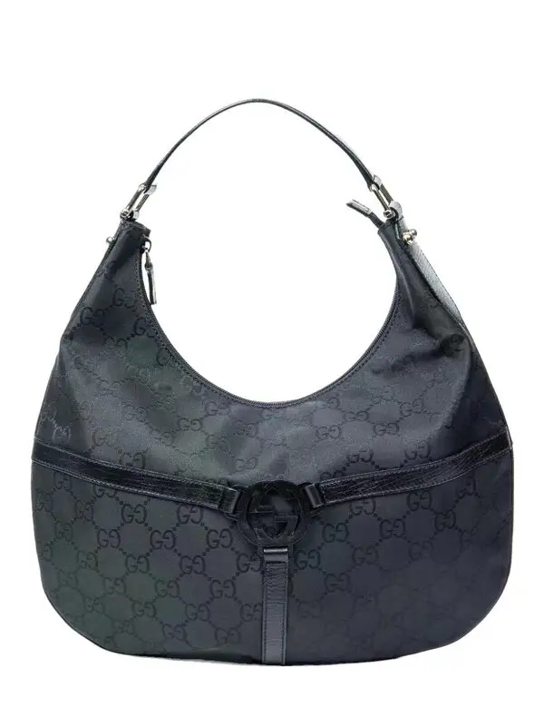 Gucci Jumbo Gg Logo Tote Bag - Black