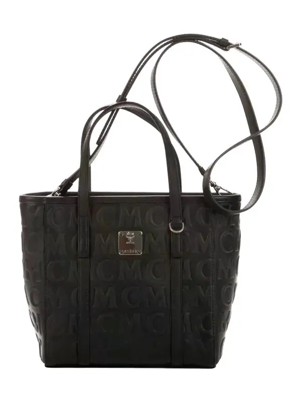 Mcm Logo-embossed Tote - Black