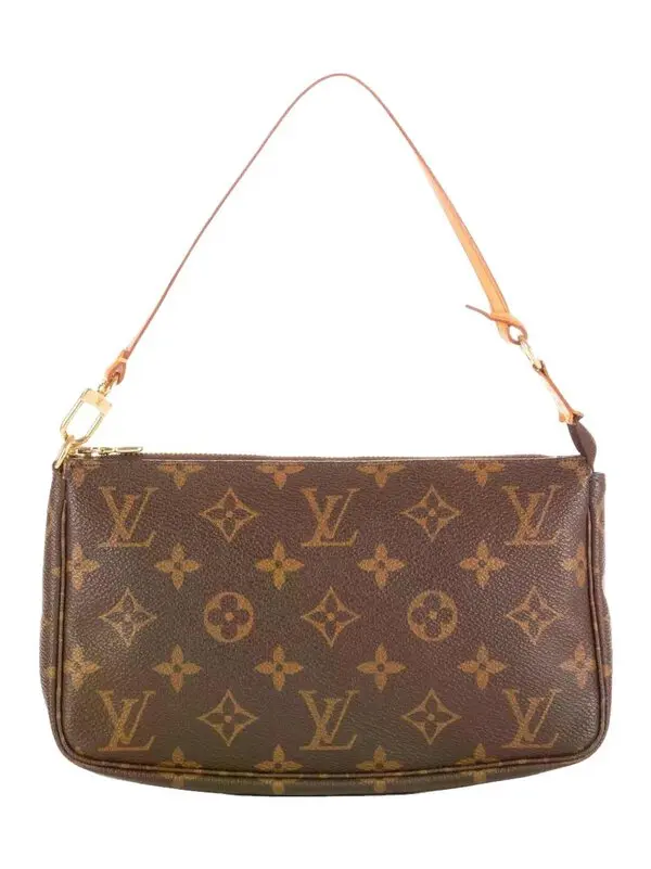 LOUIS VUITTON 2000s Monogram Canvas Zip Bag - Brown