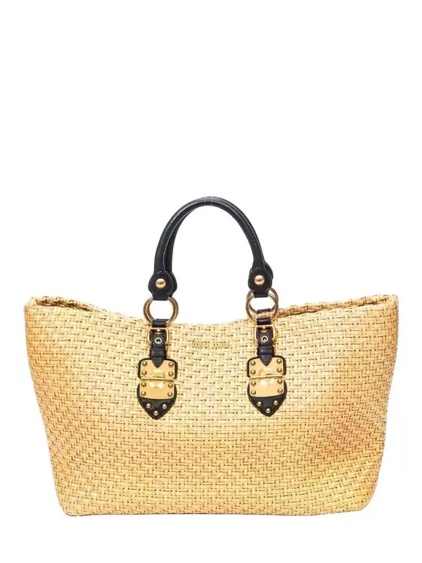 Miu Miu Woven Tote Bag - Neutrals
