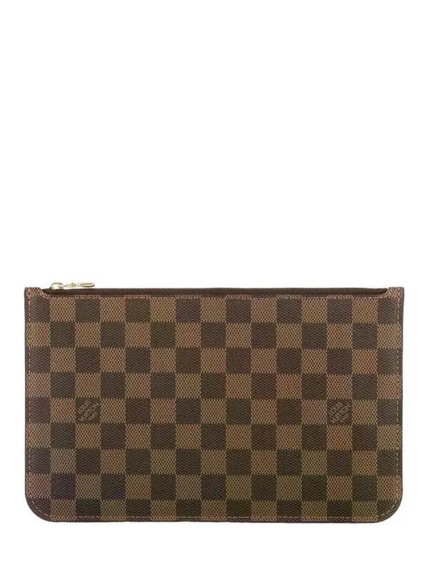 LOUIS VUITTON Checked Zip Pouch - Brown