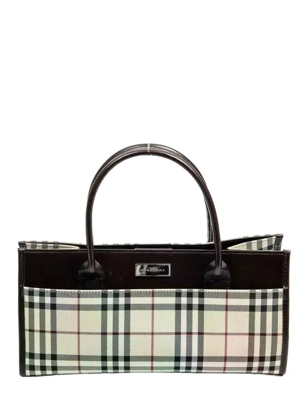 Burberry Check-pattern Top Handle Handbag - Neutrals