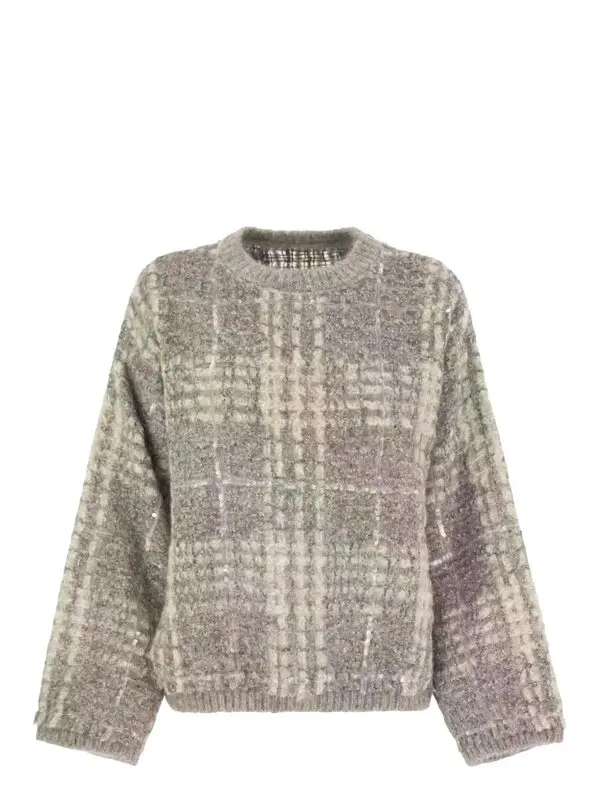Brunello Cucinelli Sequin-embellished Chunky-knit Sweater - Grey