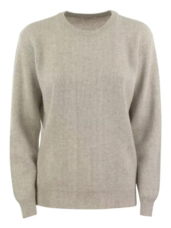 Brunello Cucinelli Ribbed Cashmere Sweater - Neutrals