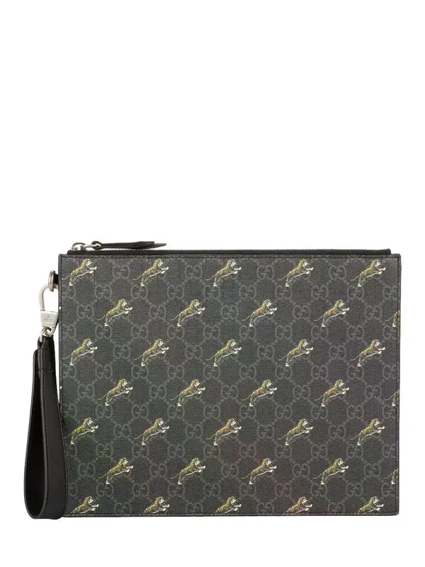 Gucci 2000 Gg Supreme Clutch - Black