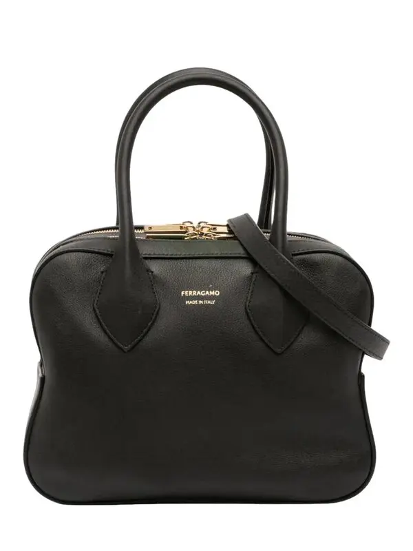 FERRAGAMO Mini Leather Satchel - Black