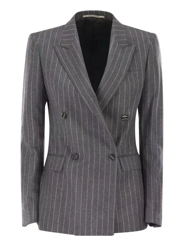 Tagliatore Double-breasted Pinstripe Jacket - Grey