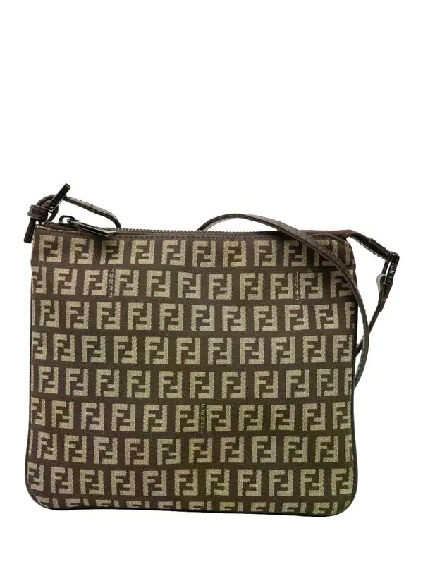 Fendi Zucchino Canvas Crossbody Bag - Brown