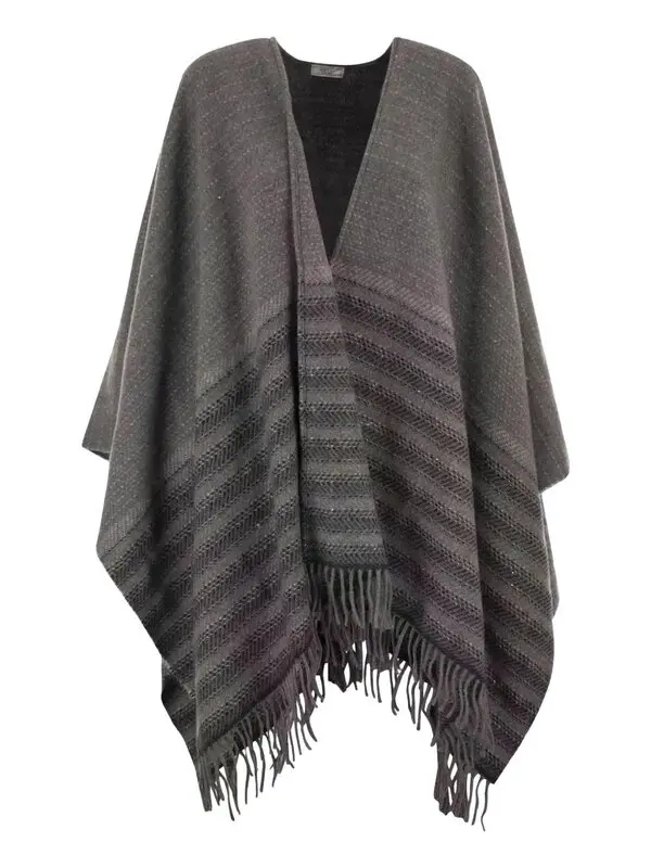 Peserico Fringed Cape - Grey