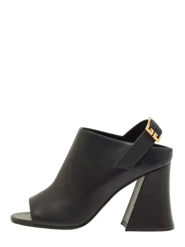 Givenchy Leather Peep Toe Slingback Sandals - Black