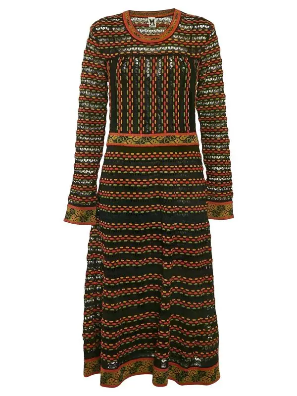 Missoni Long-sleeve Knitted Midi Dress - Black