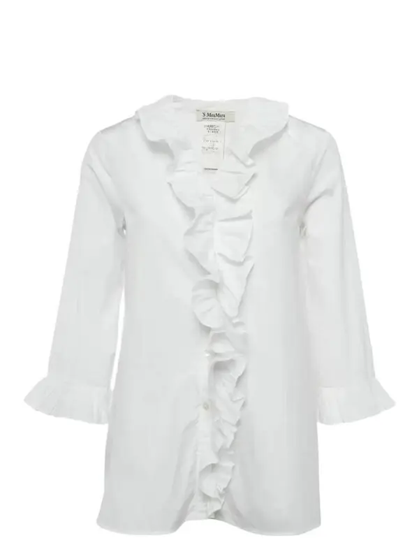 Max Mara Ruffle Buttoned Shirt - White