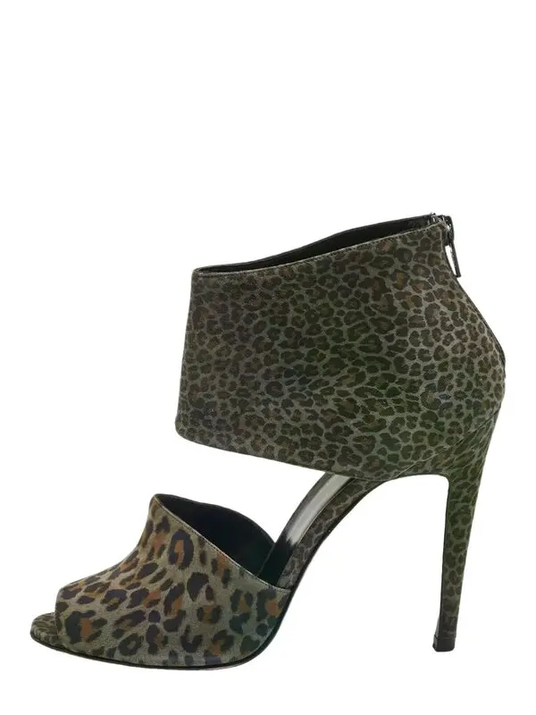 Pierre Hardy Leopard-print Suede Sandals - Grey