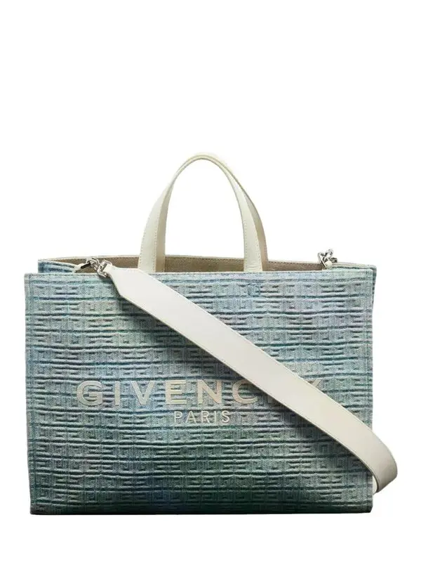 Givenchy 4g Denim Leather Medium Tote Bag - Blue