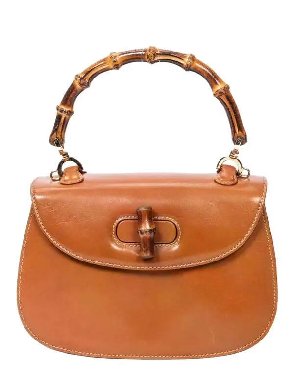 Gucci 1990s Bamboo-handle Leather Bag - Brown