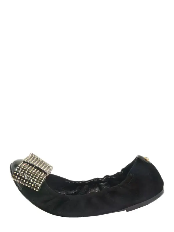 LOUIS VUITTON Studded-bow Ballet Flats - Black