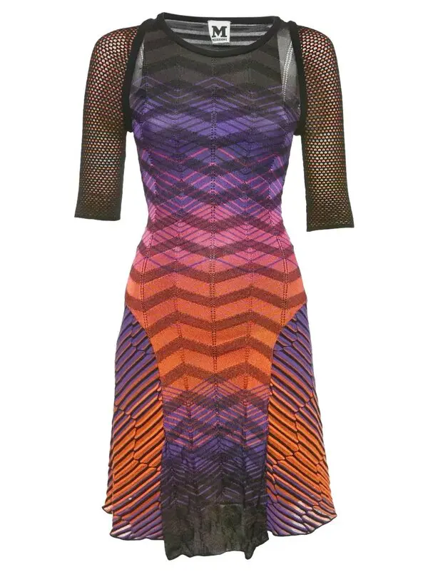 Missoni Chevron Knit Mini Dress - Purple