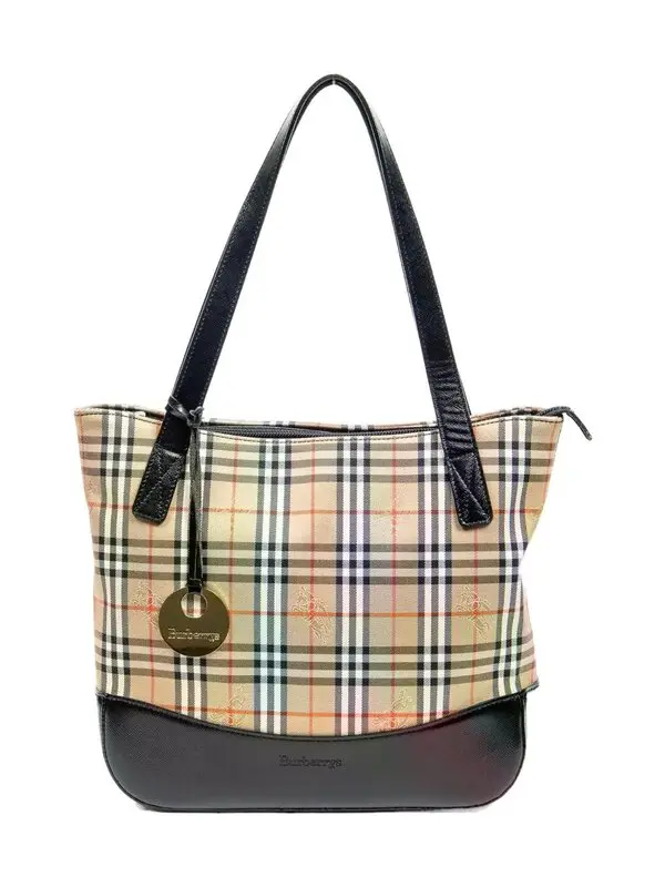Burberry Haymarket Tote Bag - Brown
