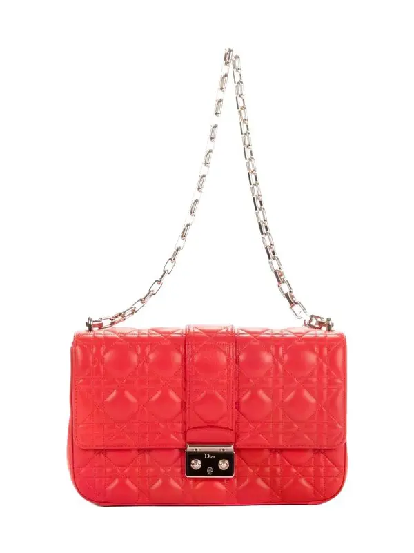 Dior 2010 Miss Quilted Leather Shoulder Bag - Pink