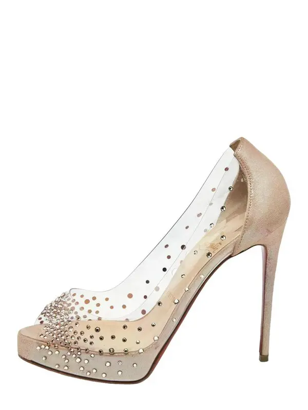 CHRISTIAN LOUBOUTIN Peep-toe Heeled Pumps - White