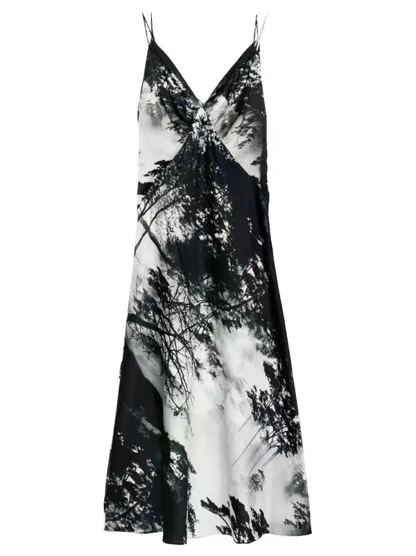 SAIID KOBEISY Printed Midi Dress - Black