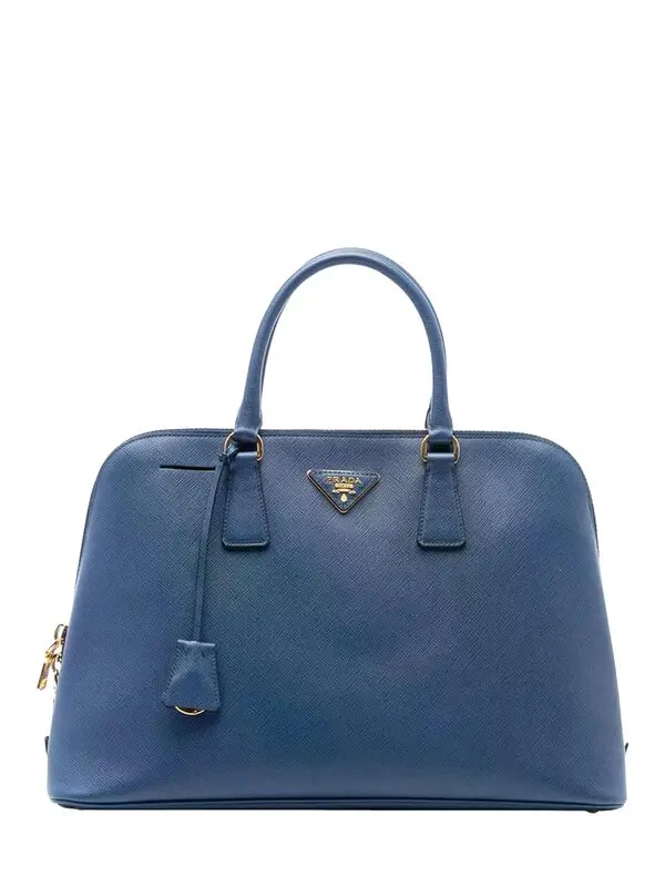 Prada Saffiano Lux Promenade Satchel - Blue