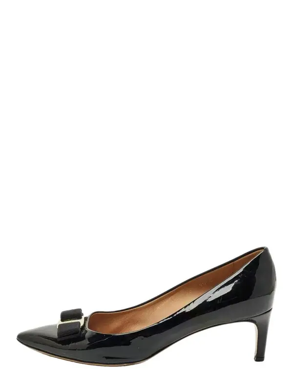 FERRAGAMO Vara Bow-detail Leather Pumps - Black