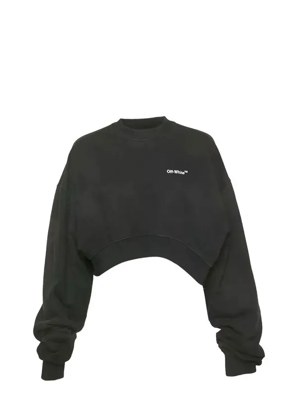 Off-White Cotton Logo-embroidered Sweatshirt - Black