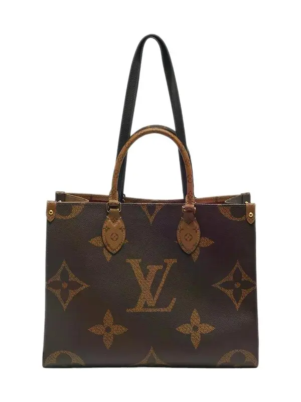 LOUIS VUITTON Onthego Mm Monogram-reverse Tote Bag - Brown