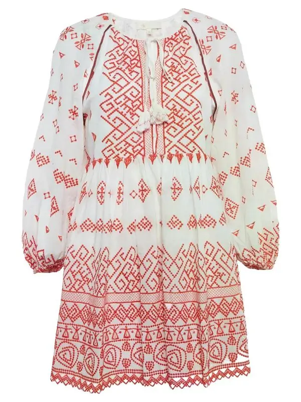 Maje Embroidered Mini Dress - White