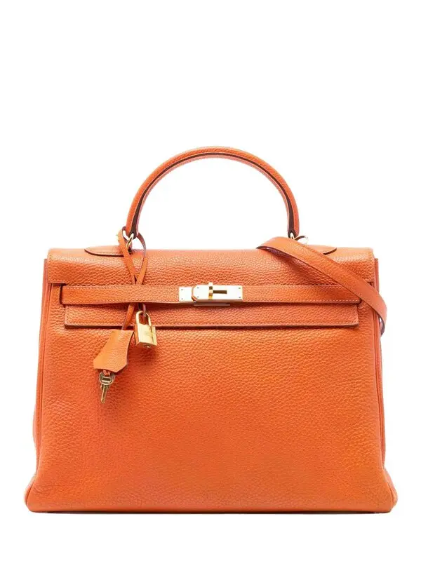 Hermès 2010 Togo Kelly Ii Retourne 35 Satchel - Orange