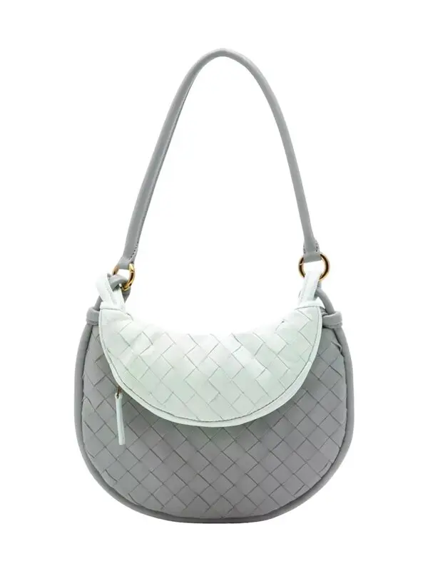 Bottega Veneta Small Bicolor Intrecciato Gemelli Hobo Bag - Grey
