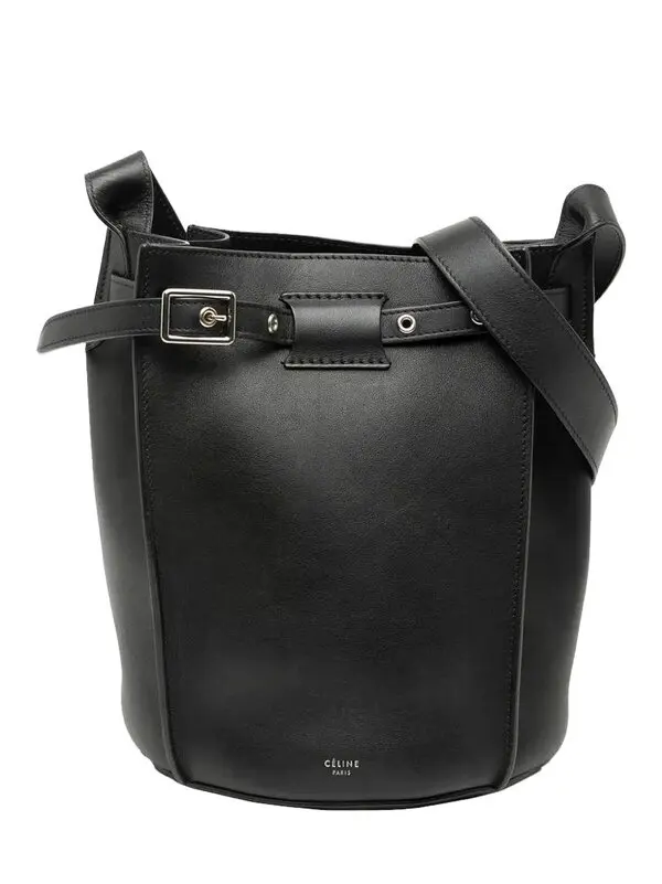 Celine 2018 Nano Leather Big Bag Bucket Crossbody Bag - Black
