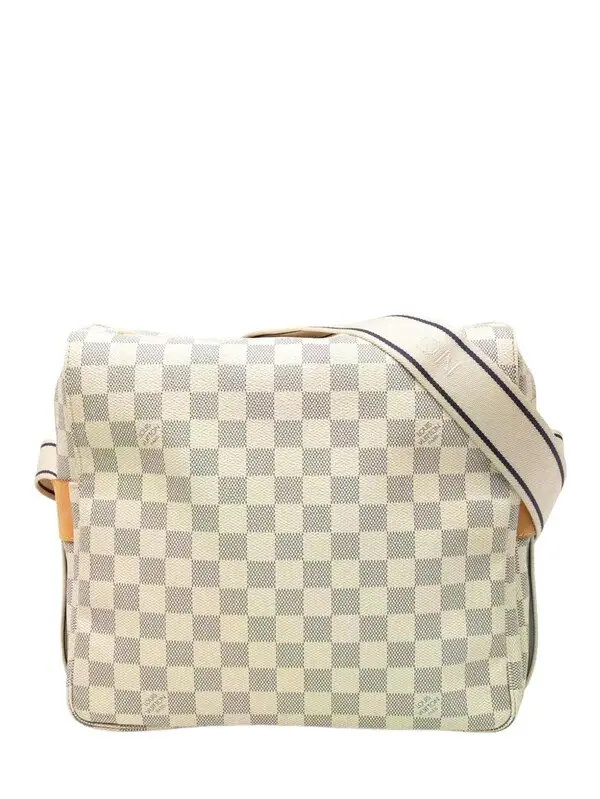 LOUIS VUITTON 2007 Damier Azur Naviglio Crossbody Bag - White