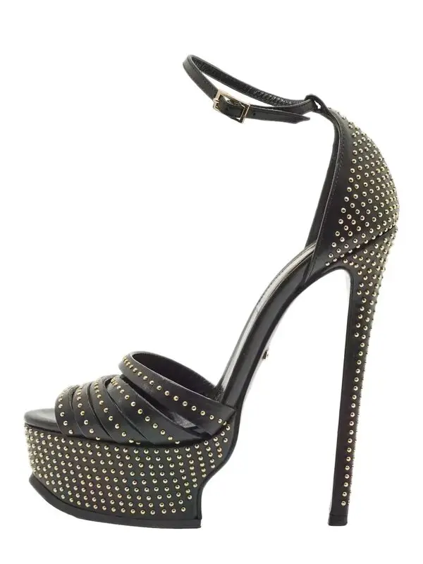 Roberto Cavalli Studded Platform Sandals - Black