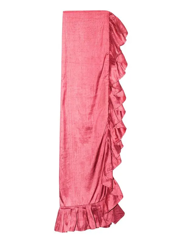 CONIGLIO PALM BEACH Silk Pareo Maxi Skirt - Light Pink