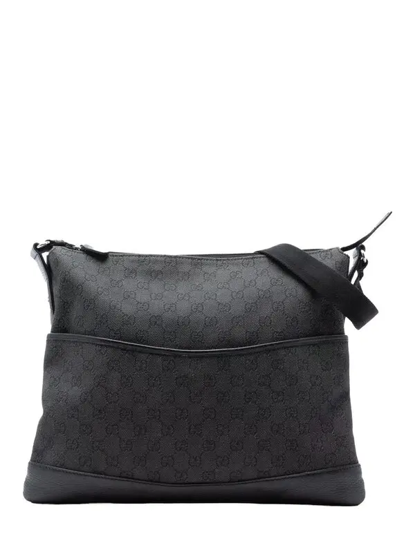 Gucci Gg Denim Crossbody Bag - Grey